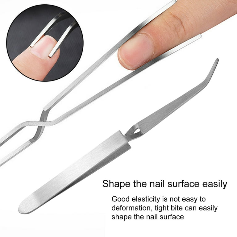 Multi-function Stainless Steel Nail Shaping Curve Tweezer Nail Tool ...