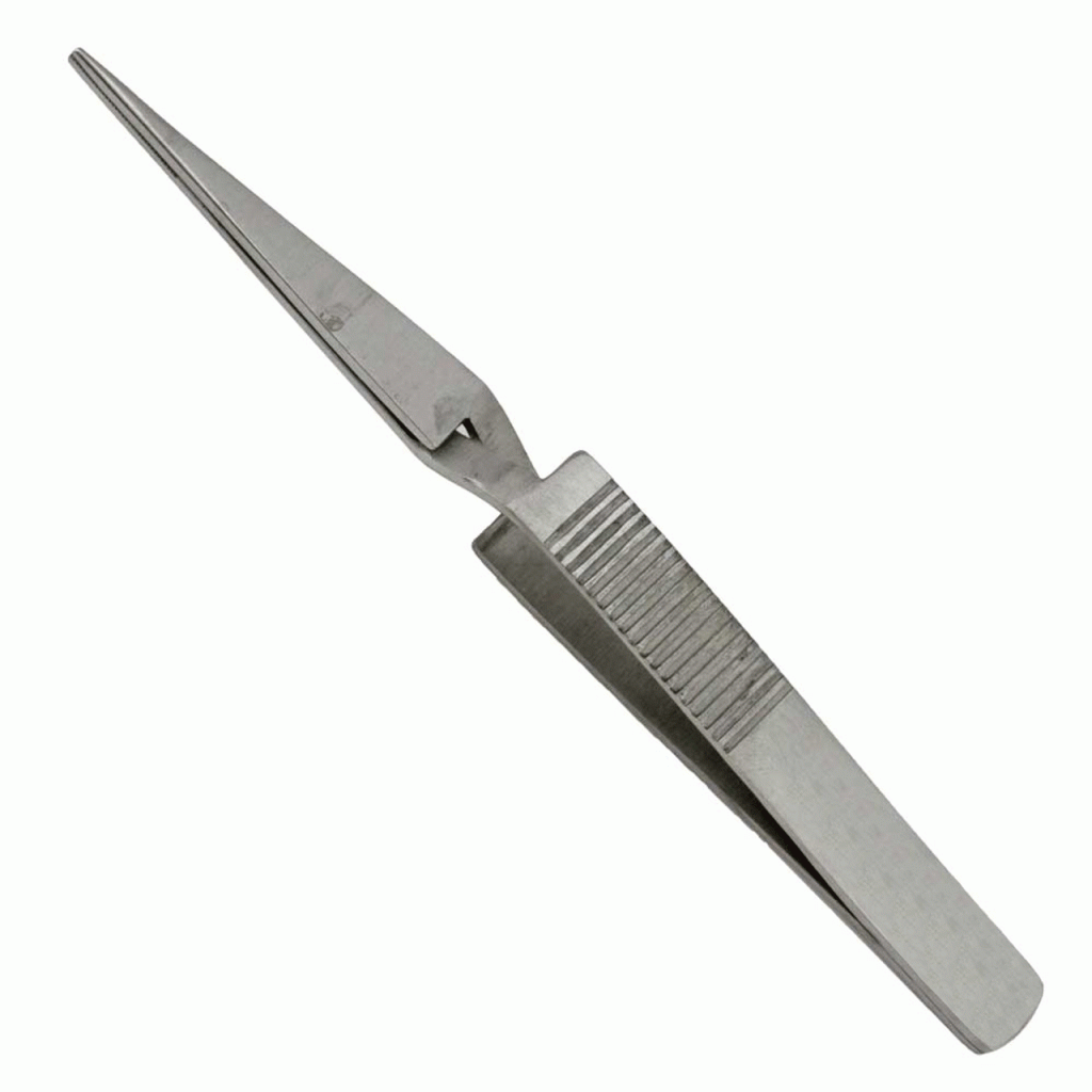 Cross-Locking-Tweezers-with-Serrated-Tips-5-Inches – Alberon